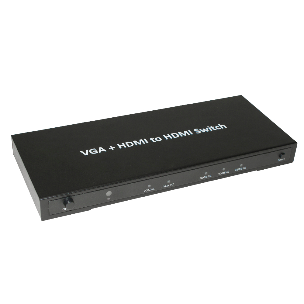HM-VHSW501 ULTRA-HIGH PERFORMANCE 2 PORTS VGA + 3 PORTS HDMI TO HDMI SWITCHER - gmaxtech