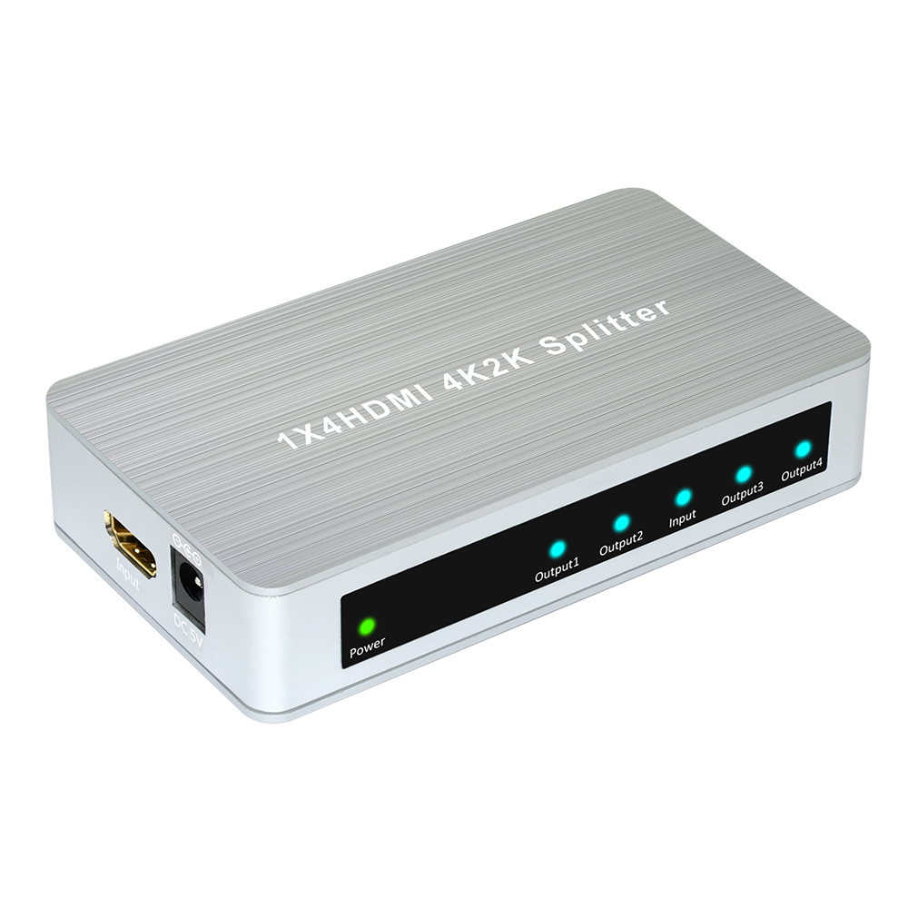 HM-SP104B 1×4 HDMI 4K@60HZ/HDCP 2.2 SPLITTER (Aluminium+Plastic) - gmaxtech